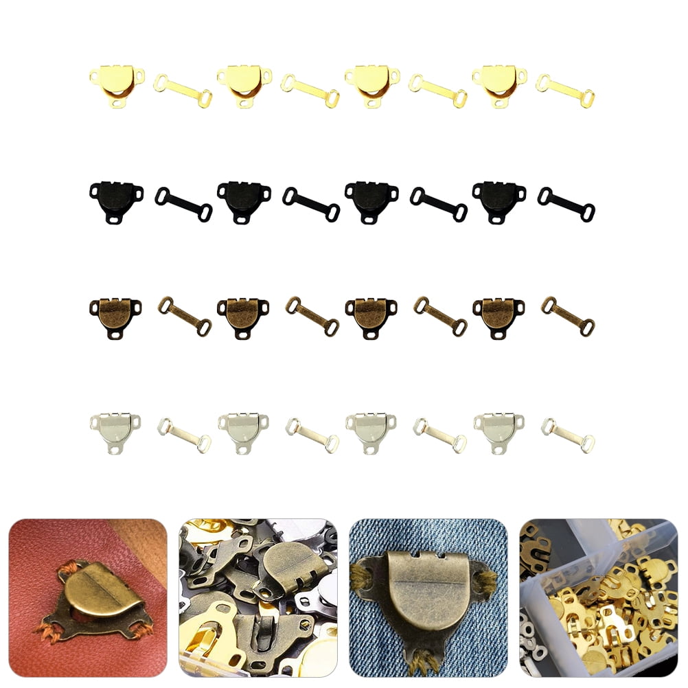 LABSERRON 60 Sets Sewing Hooks and Eyes for Leather Craft DIY Metal ...