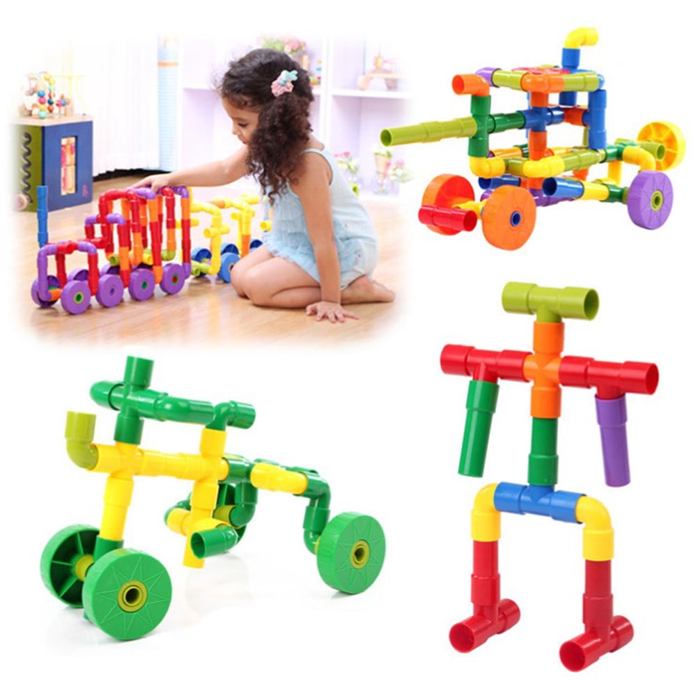 LABSERRON 64Pcs Girls Building Toys Bright Shape Imagination ...