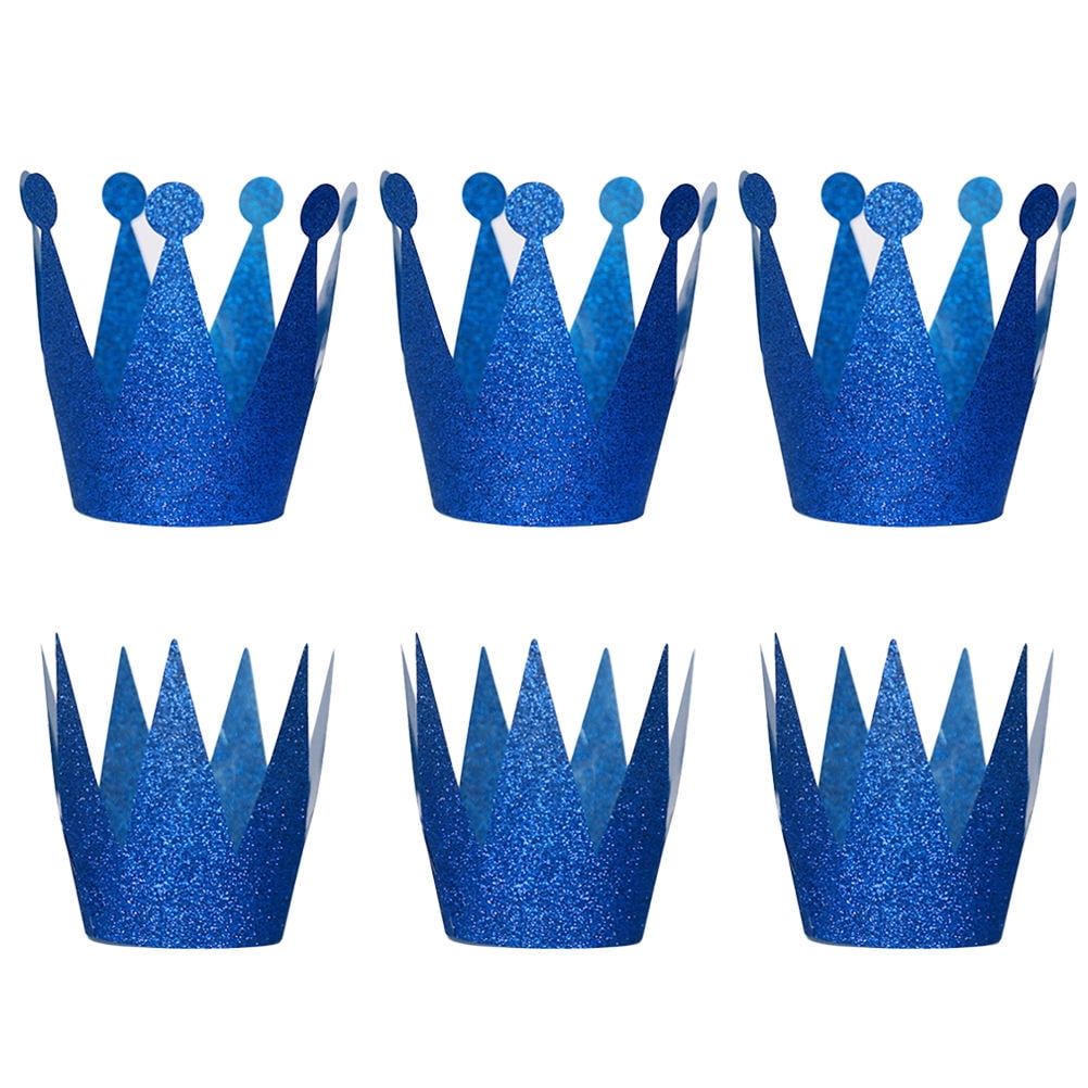 LABSERRON 6Pcs Blue Plastic Crown Hats for Kids Graduation and Parties ...