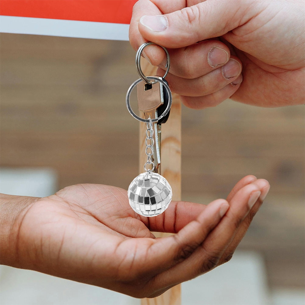 LABSERRON 6Pcs Disco Ball Party Decorations Mirror Disco Ball Keychain ...