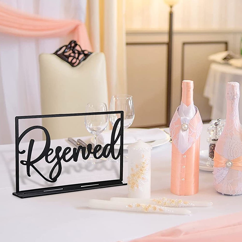 LABSERRON 6Pcs Rustic Style Acrylic Table Reservation Signs for Bars ...