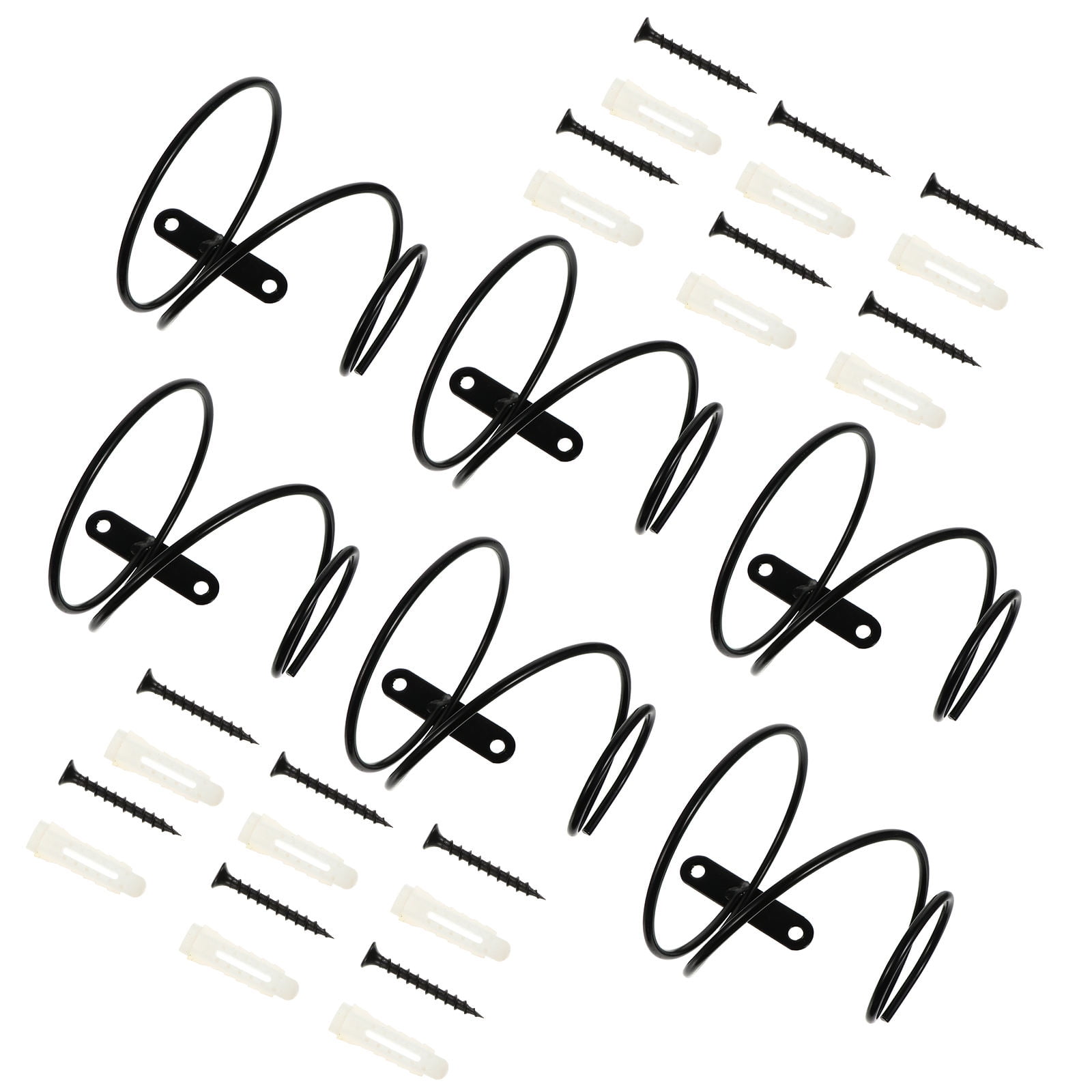 LABSERRON 6Pcs Wall Mounted Bottle Racks in Black Iron for Wine and ...