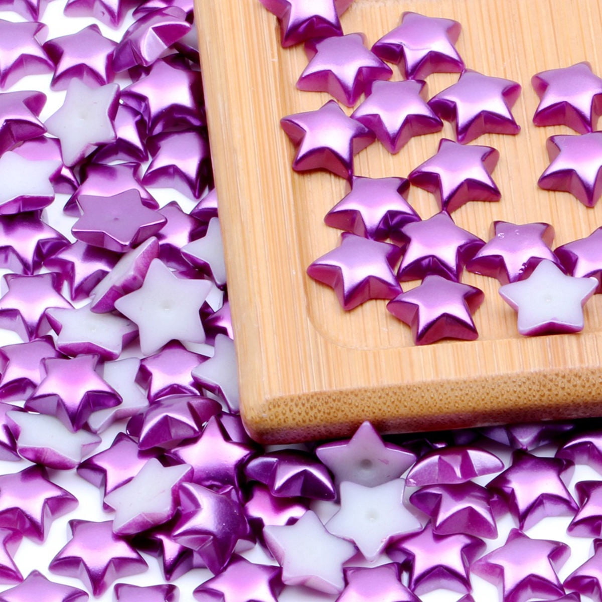 LABSERRON 80Pack Star Shaped Beads Half Pearl Star Beads Assorted Color ...
