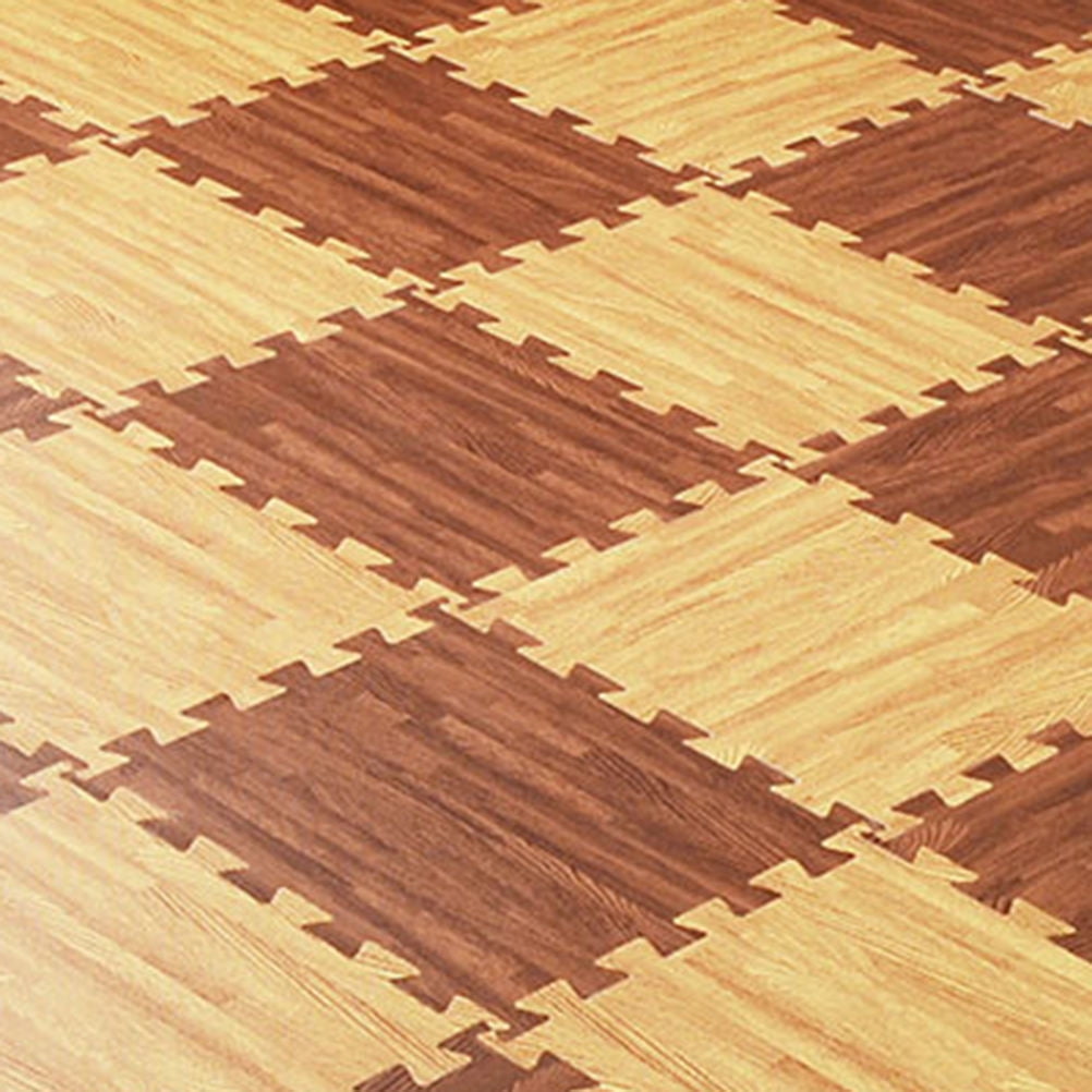 LABSERRON 8Pcs Interlocking Gym Floor Mats EVA Dark Brown Anti-Slip ...