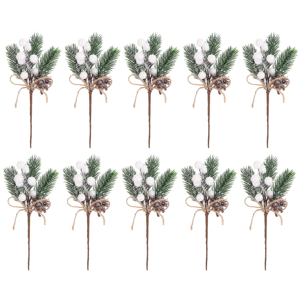 LABSERRON Artificial Berry Branches for Wreath Making 12Pcs Green ...