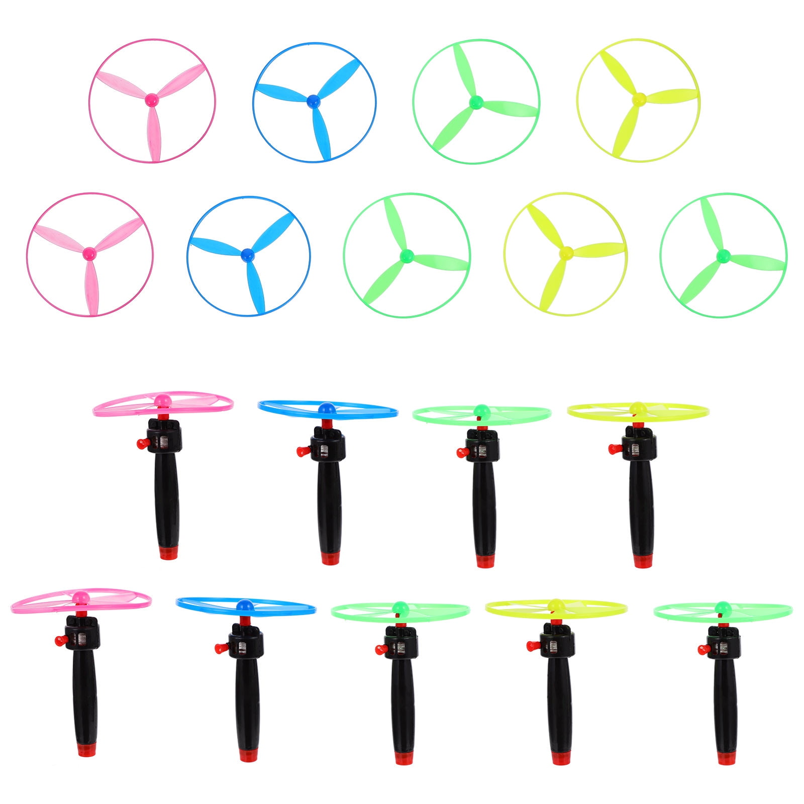 LABSERRON Assorted Color Pull String Saucer Flying Disc Toys for Kids ...