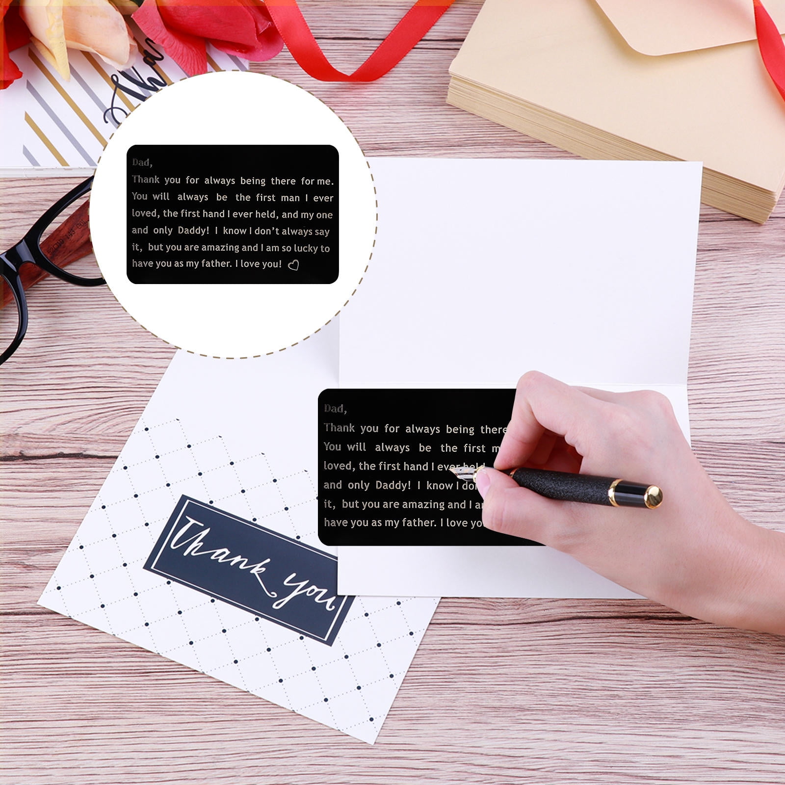 LABSERRON Beautiful Metal Texture Wallet Clip Stainless Steel Inserts ...