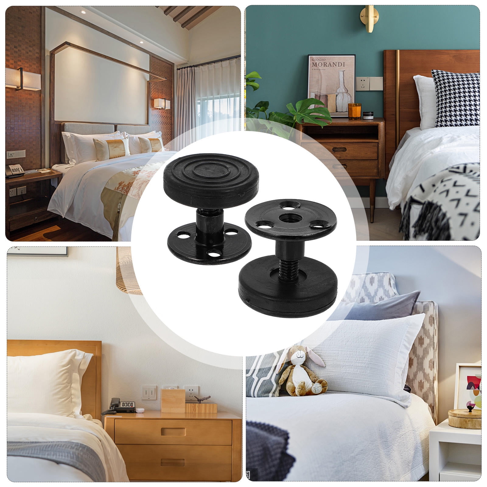 LABSERRON Bed Frame Fixer 2Pcs Metal Adjustable Bed Frame Anti Shake ...