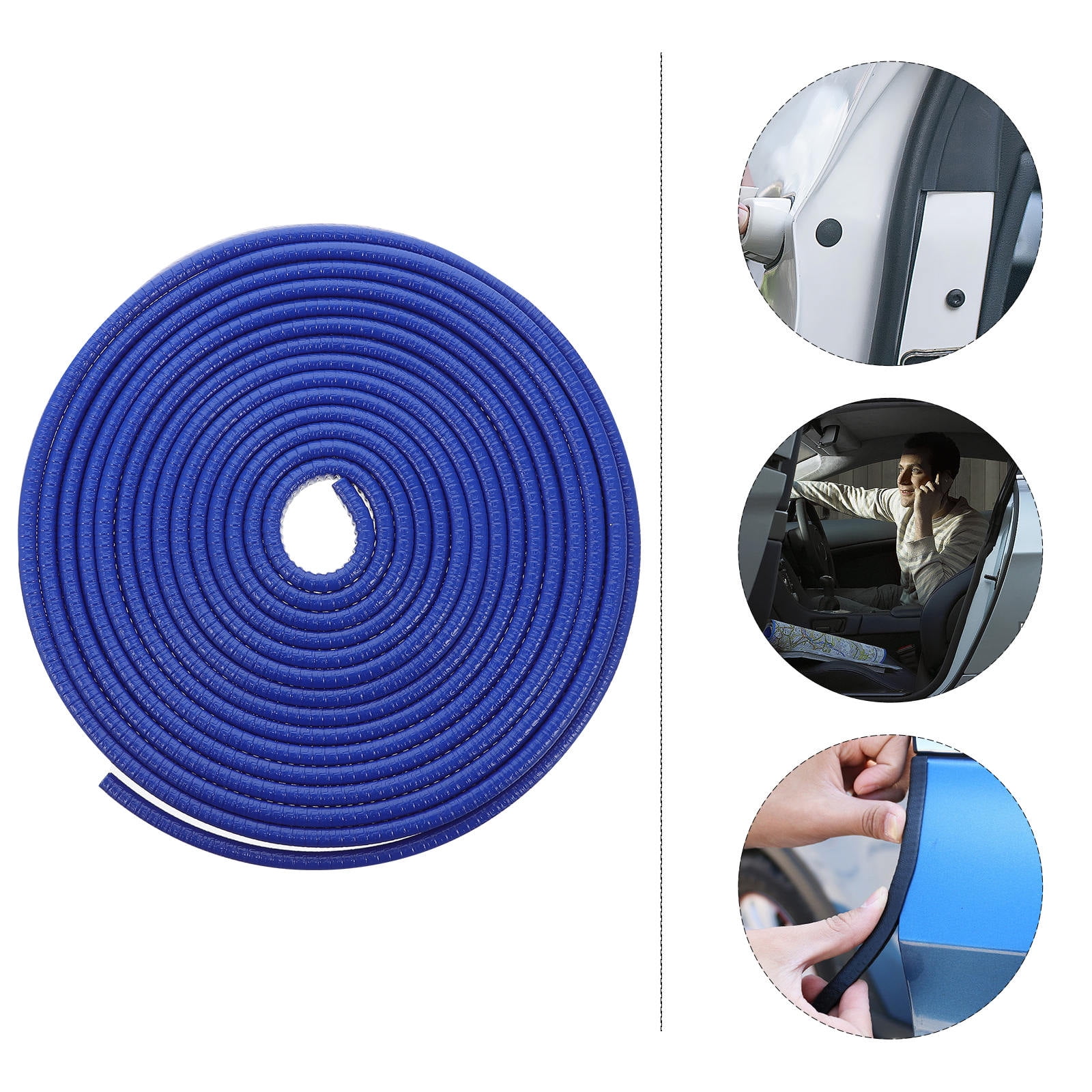 LABSERRON Blue Rubber U-Shaped Car Door Anti-Collision Strip 1 Roll for ...