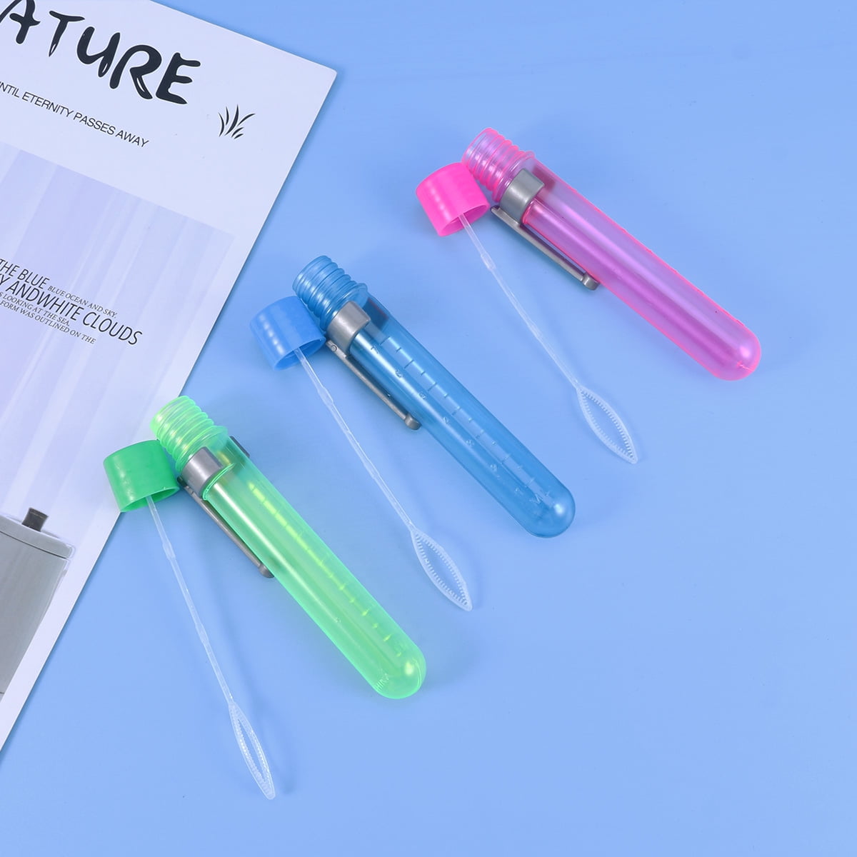 LABSERRON Bubble Wand Pen 12Pcs Assorted Color for Kids Summer Outdoor ...