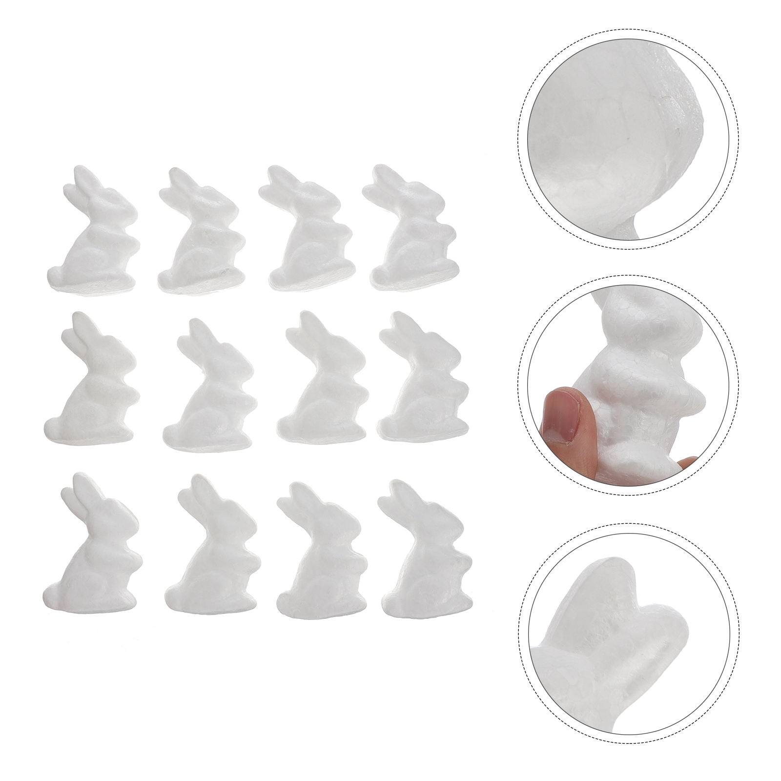 LABSERRON Craft Bunny 12Pcs White Foam Rabbit Crafts for Children ...