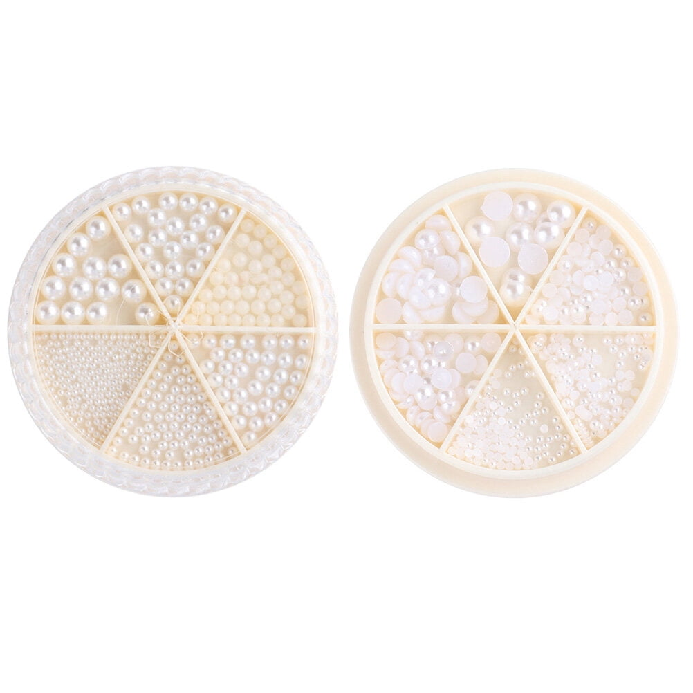 LABSERRON Fake Pearls 2 Sets Imitation Pearls Semicircle Shape for ...
