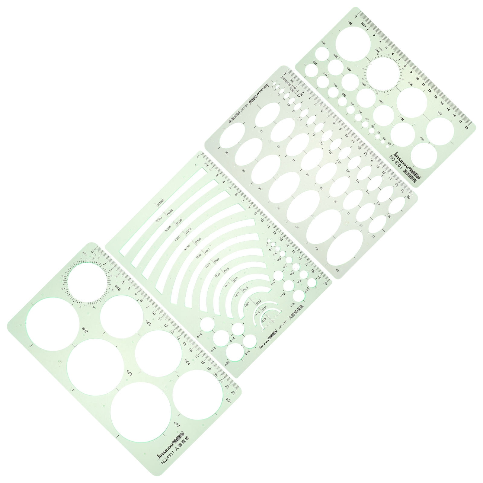 LABSERRON Green Measuring Template Ruler for Drawing Made of Plastic 4 ...