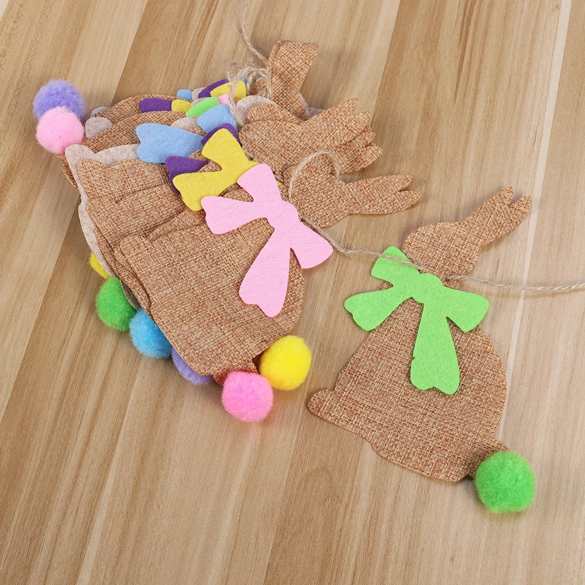 LABSERRON Lint Easter Banners Rabbit Shape Multi Color 2.5 Meters 1Set ...