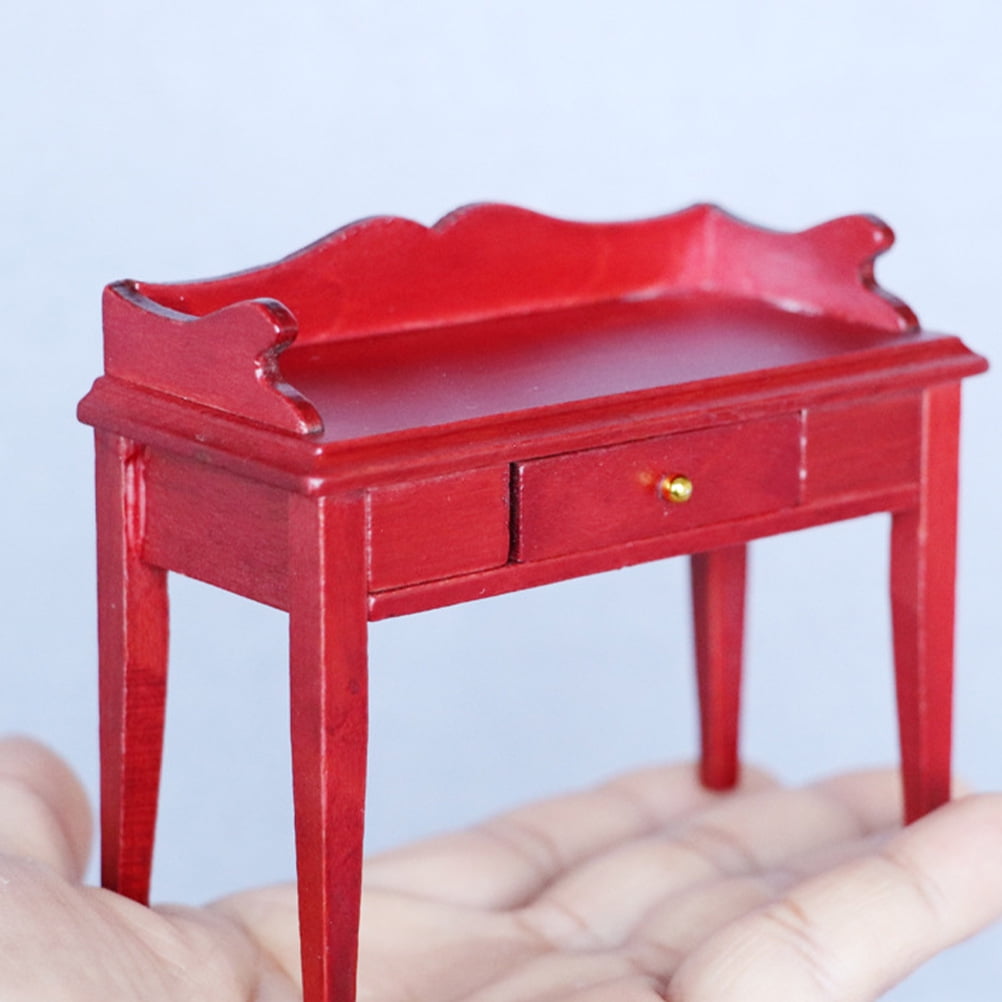 LABSERRON Mini Writing Desk Model 3.85X1.85X3.14in Red Wood Material ...