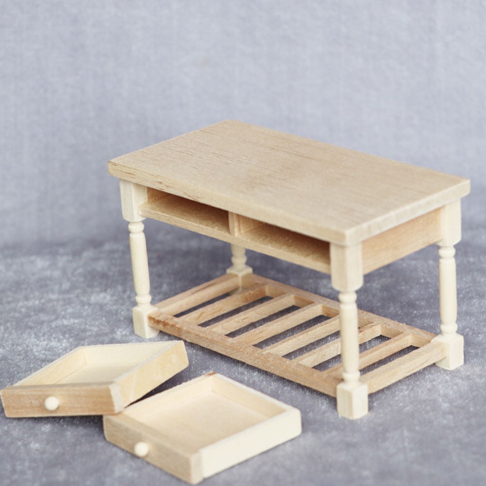 LABSERRON Miniature House Model Mini Desk Simulation Furniture Natural ...
