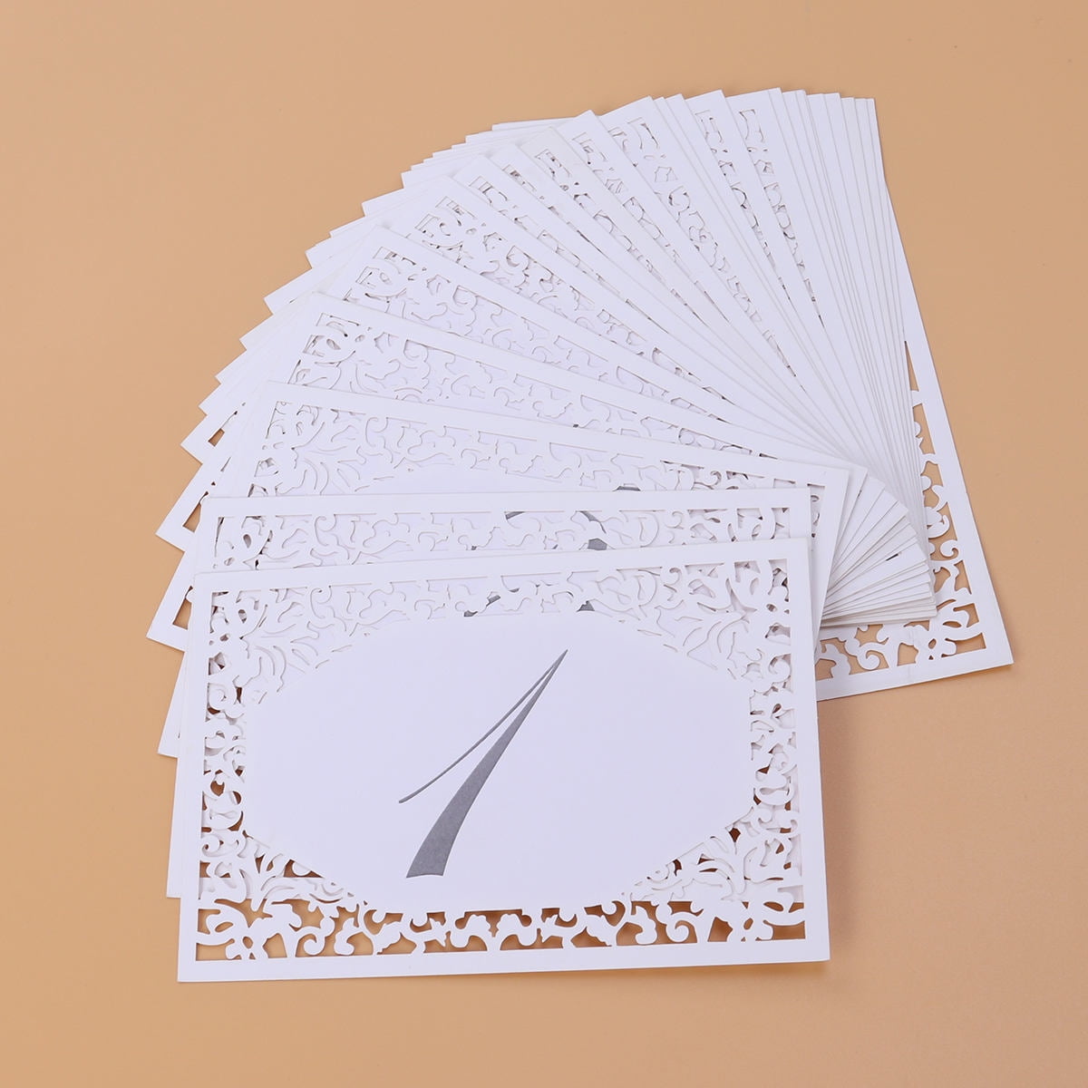 LABSERRON Modern Wedding Table Number Holders 25Pcs White Paper Wedding ...