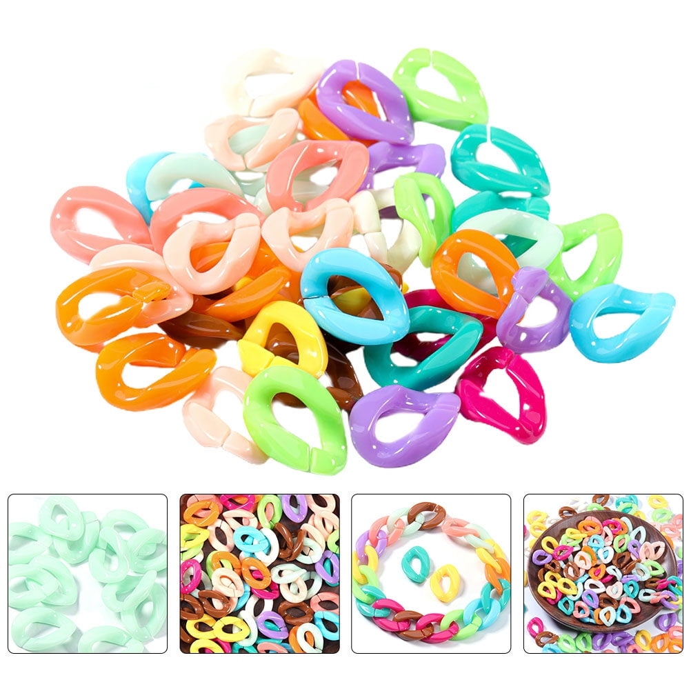 LABSERRON Plastic C-Clip Hooks Chain Links 100Pcs Assorted Color for ...