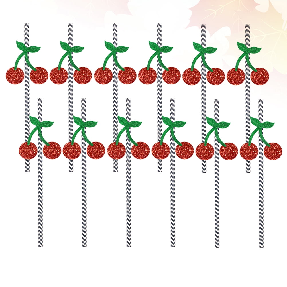 LABSERRON Pool Drinking Straws Assorted Color Fabric Round Shape 12Pcs ...