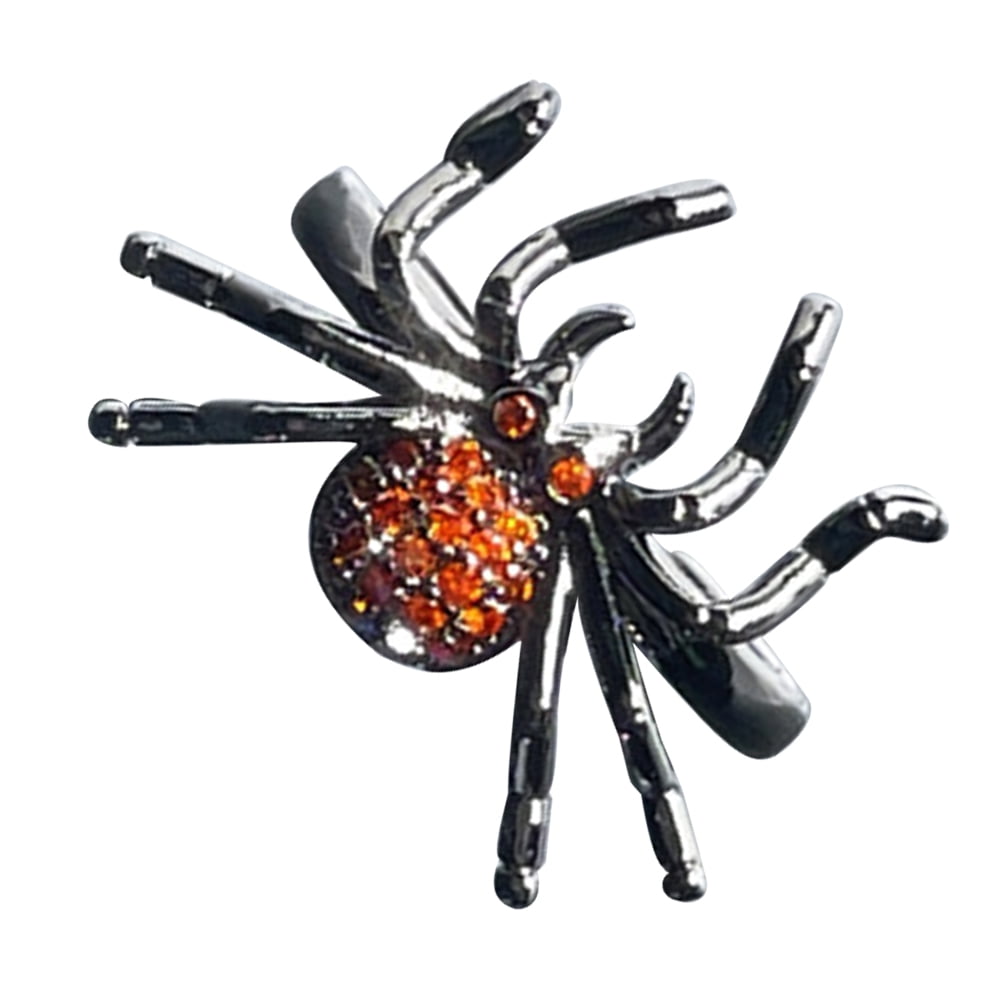 LABSERRON Punk Spider Rings Multi Color Rhinestone Inlaid Zinc Alloy ...