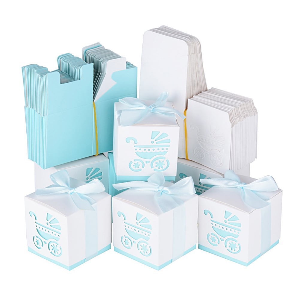 LABSERRON Sky-Blue Square Paper Candy present Boxes 50Pcs for ...