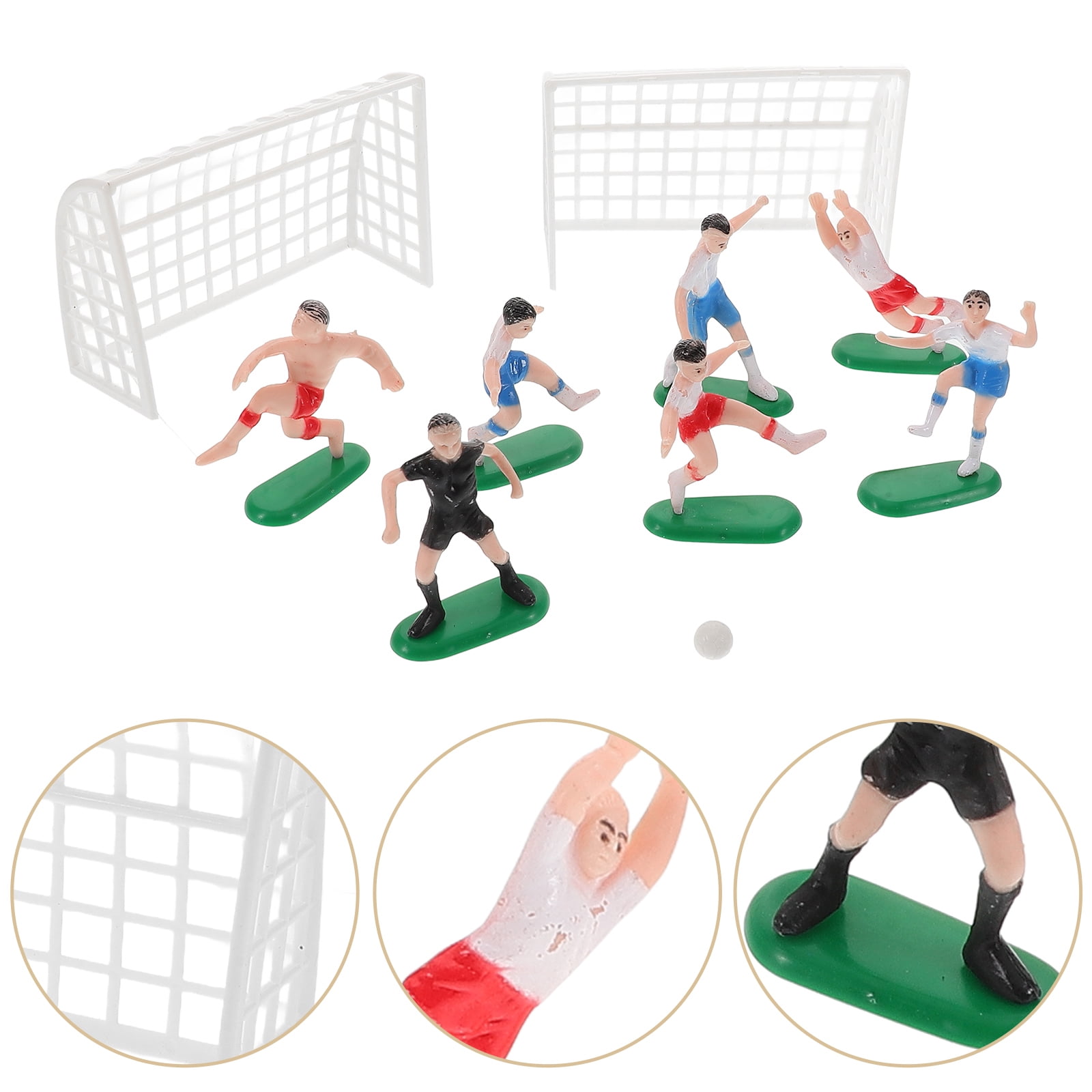 LABSERRON Soccer Player Cake Topper Figurine Square Round Shapes for ...