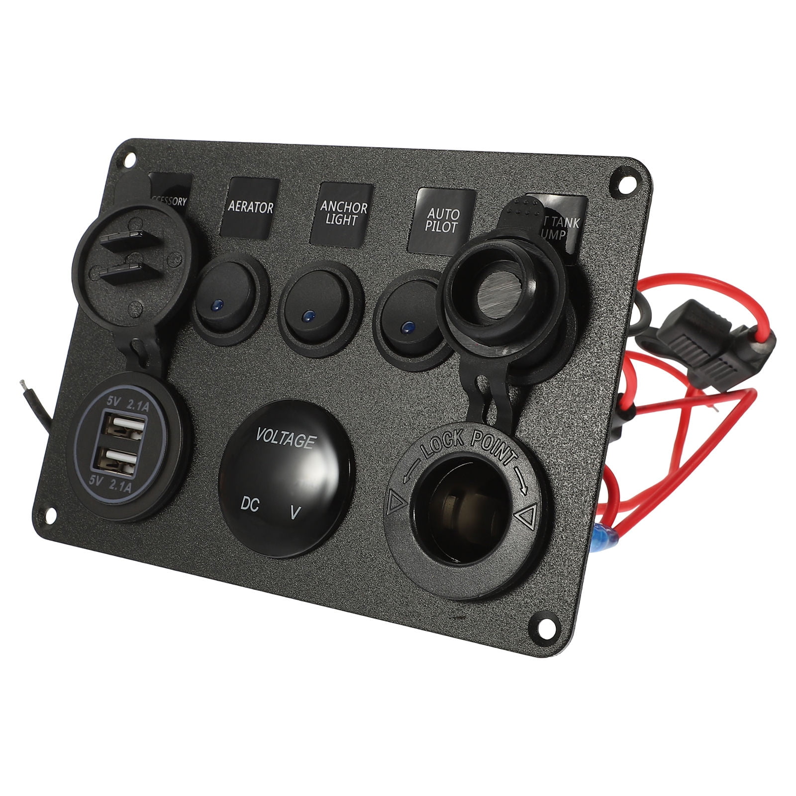 LABSERRON Switch Panel On-Off Car 1Pcs Blue Black ABS Plastic with 3 ...
