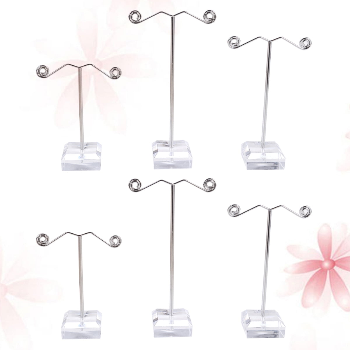 LABSERRON T-Shape Earring Display 6Pcs Acrylic Metal Jewelry Organizer ...
