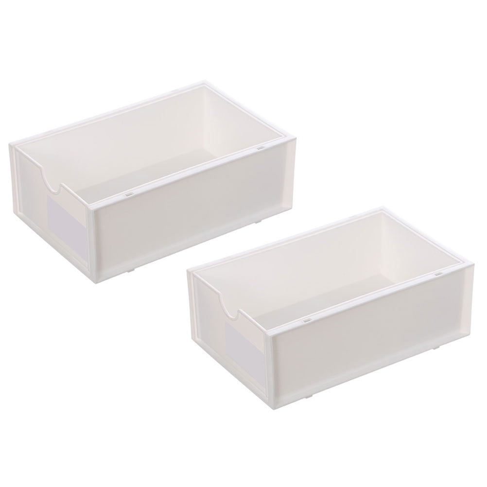 LABSERRON White Plastic Storage Box for Jewelry and Makeup 2pcs Compact ...