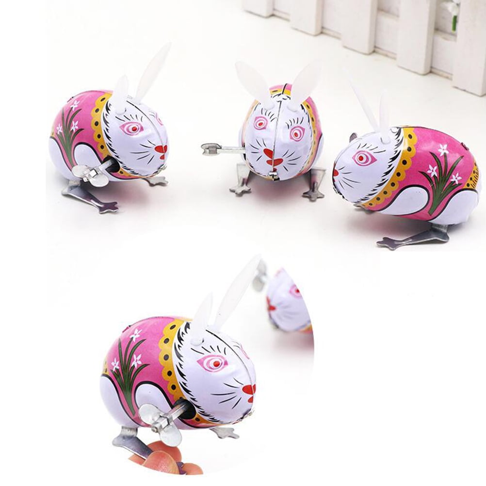 LABSERRON Wind Up Toys 3Pcs Wind-Up Rabbit Toy Sparkle Colour For Kids ...