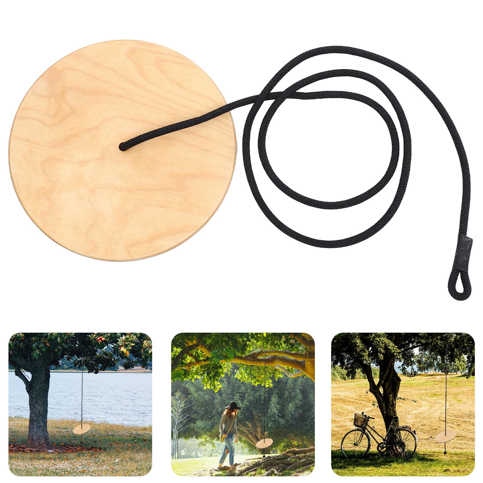LABSERRON Wooden Disc Swing with Heavy Duty Rope for Kids Assorted ...