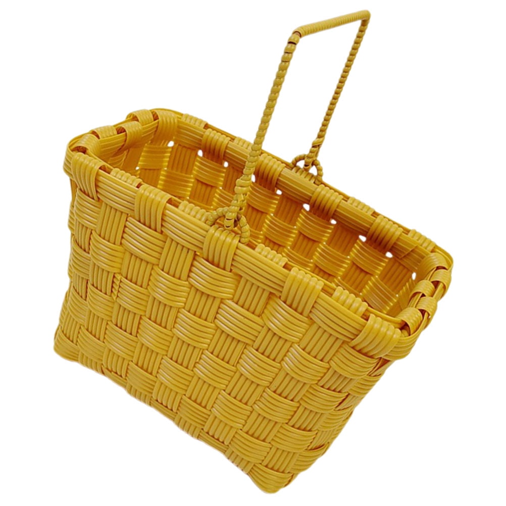 LABSERRON Woven Orange Plastic Storage Basket for Kitchen Use 1Pcs 7 ...