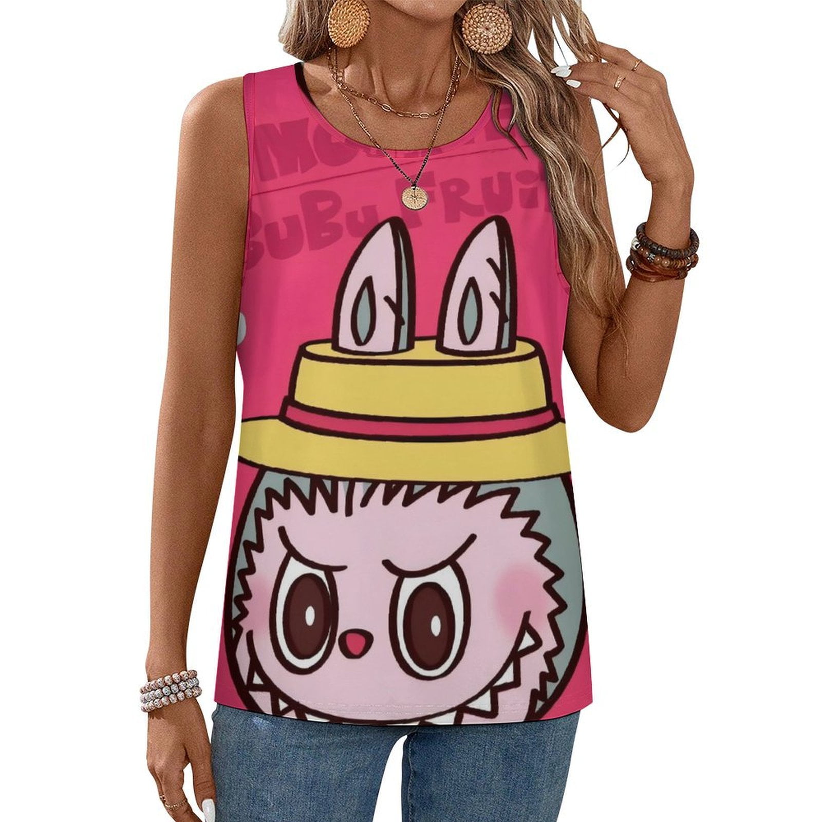 LABUBU Cartoon Women's Sports Tank Top Sleeveless Top L - Walmart.com