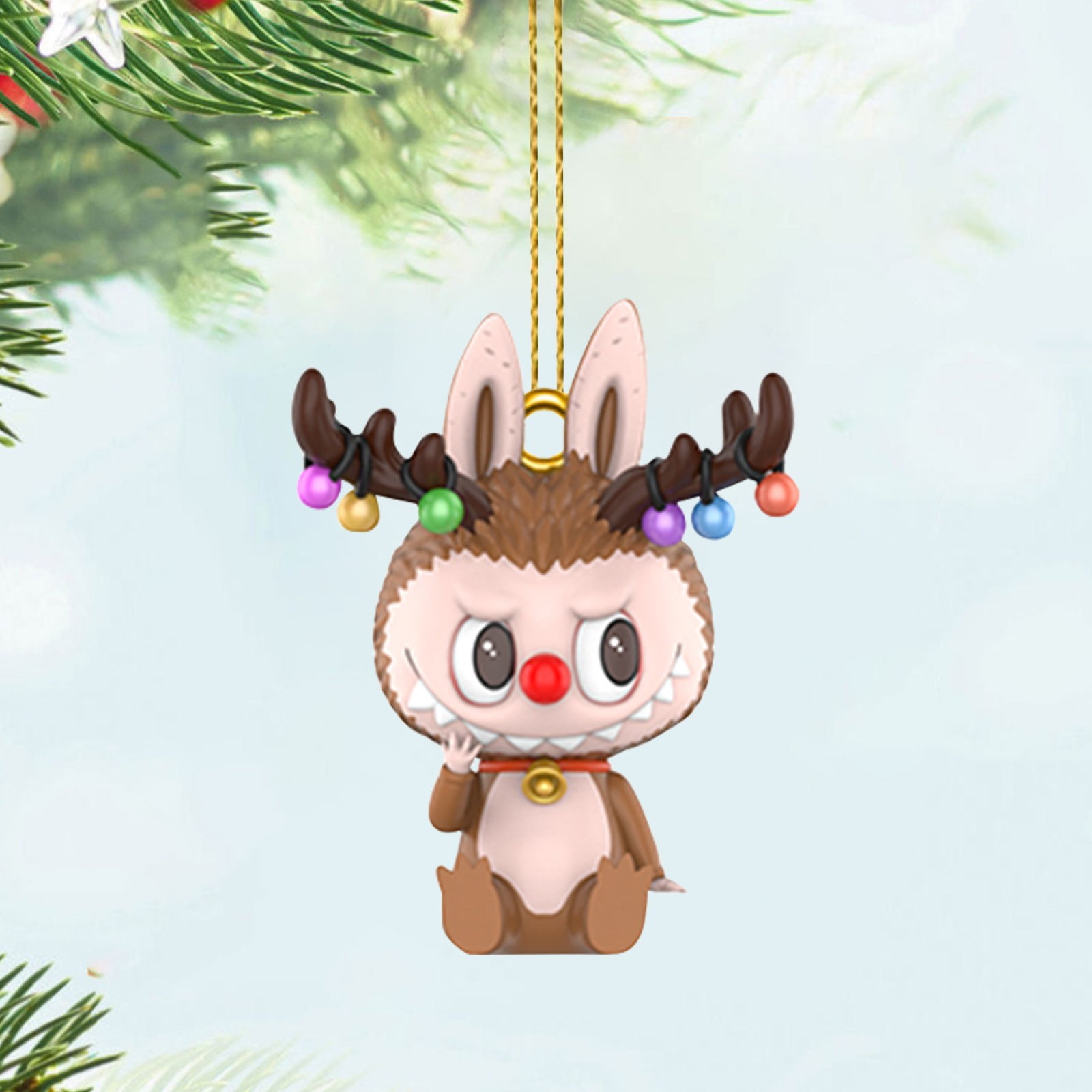 LABUBU Christmas Tree Topper Acrylic Christmas Tree Ornaments Set ...