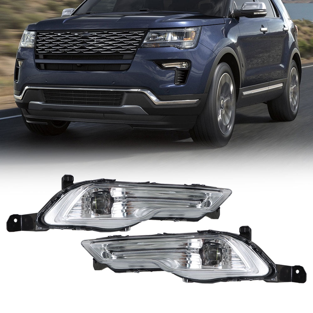 LABWORK Fog Lights Replacement for 2017 2018 Ford Explorer Clear Lens ...