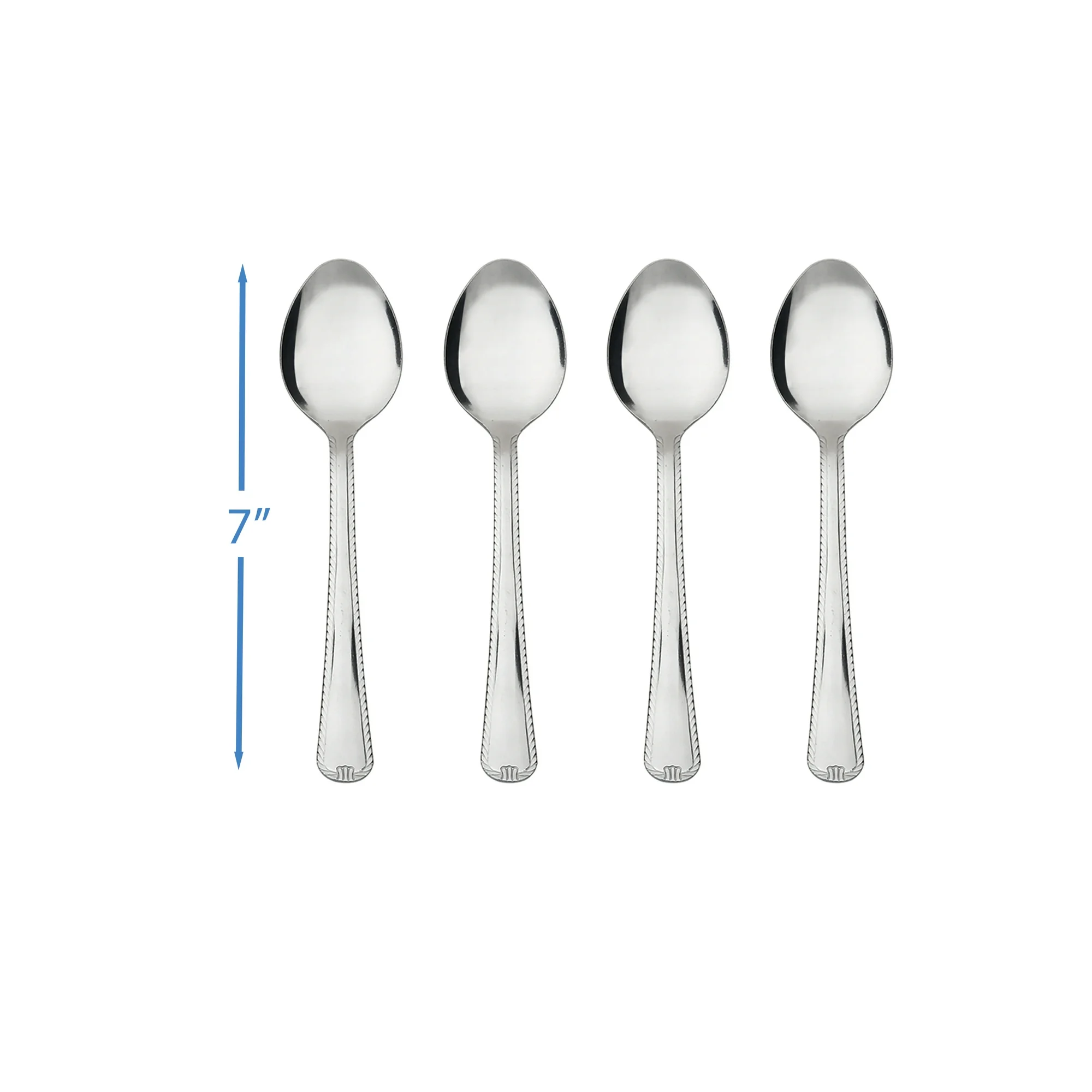 Mainstays Lace Stainless Steel Silver Adult Dinner Spoon, 4- Piece Set ...