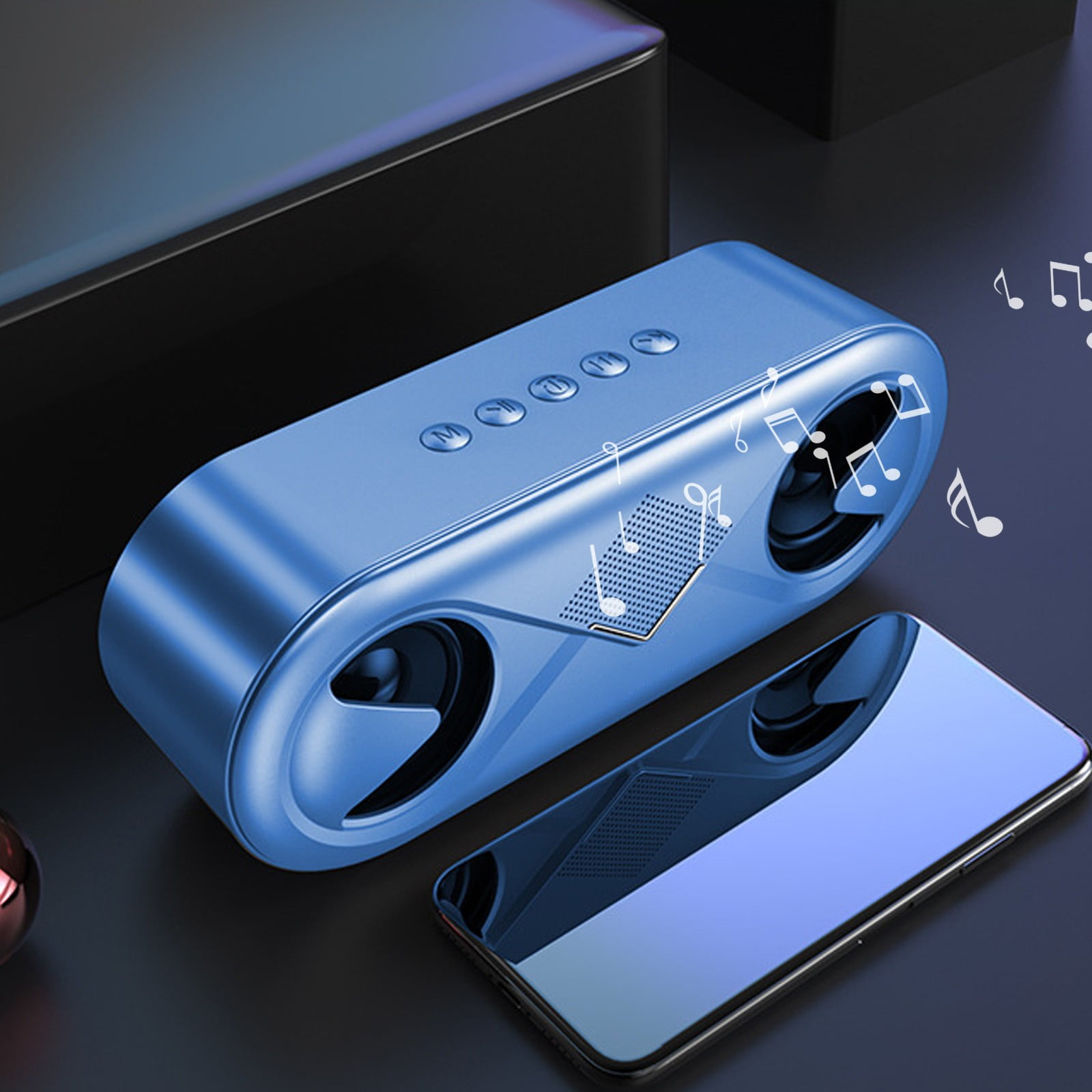 LACKUST Bluetooth Audio Two Built-in Speakers Portable Subwoofer ...