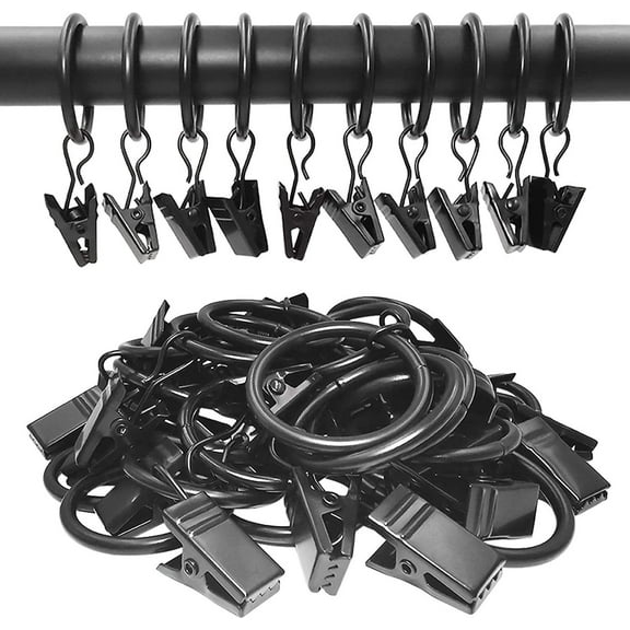 Uxcell Curtain Rings with Clips, 14 Pack Drapery Curtain Clip Rings, 2. ...