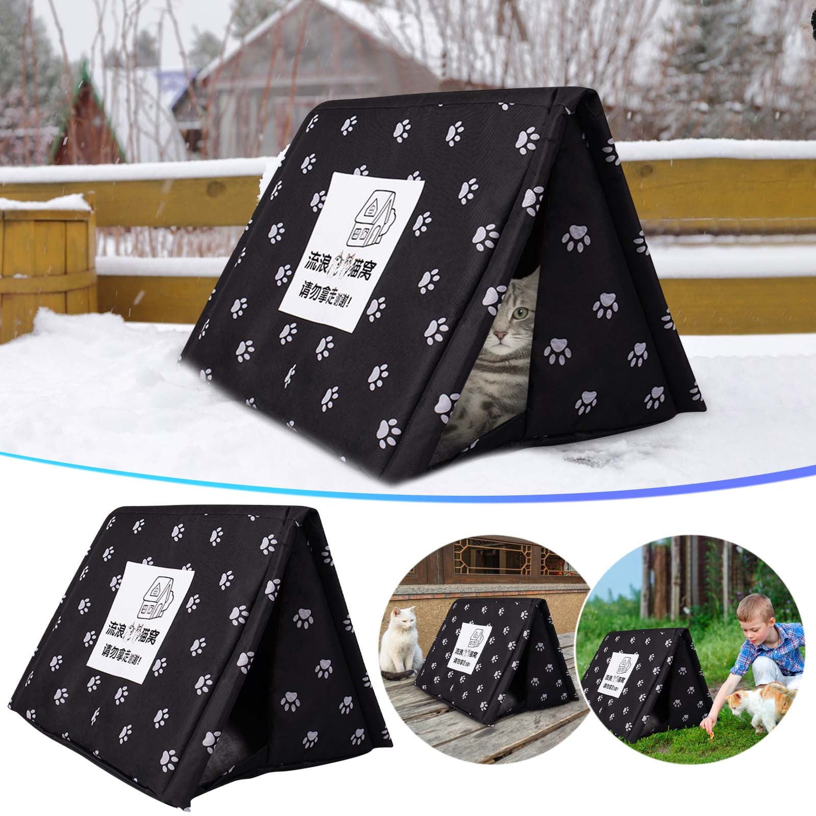 LACKUST Heated Outdoor Cat House,Dog bed for Indoor Clearance,Foldable ...