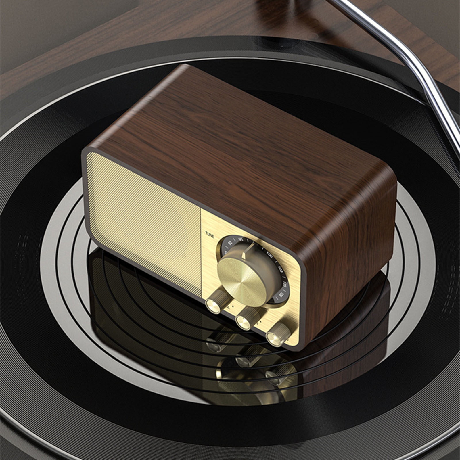 LACKUST Retro Bluetooth Speaker Wooden Bluetooth Audio Subwoofer Stereo ...