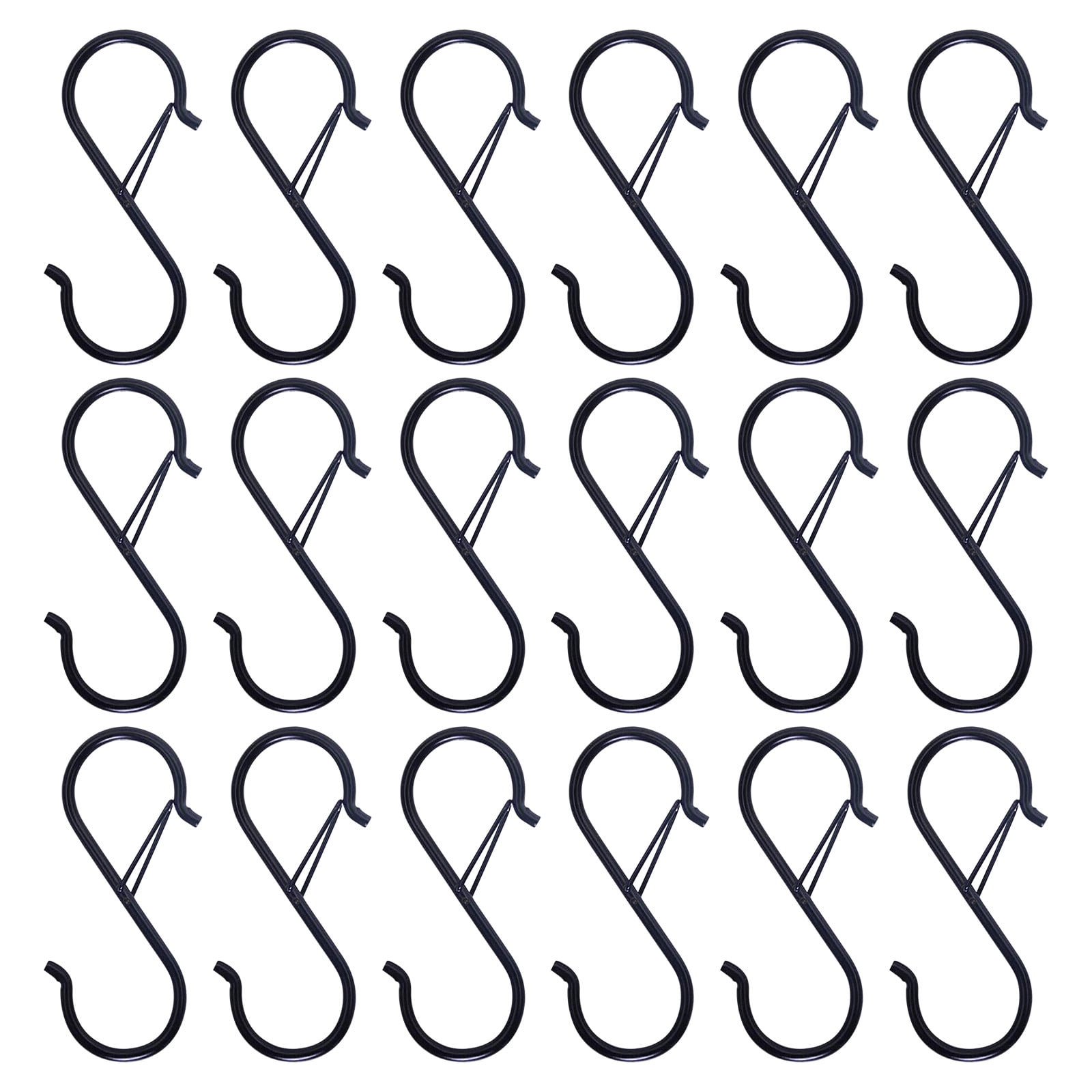LACKUST Small S Shape Hook,18 Pcs S Hooks for Hanging S Shaped Hooks ...