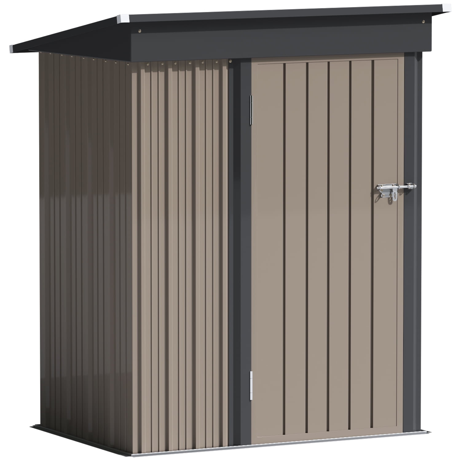 LACOO 3 x 5 ft. Patio Steel Storage Lockable Shed for Backyard, Mental ...