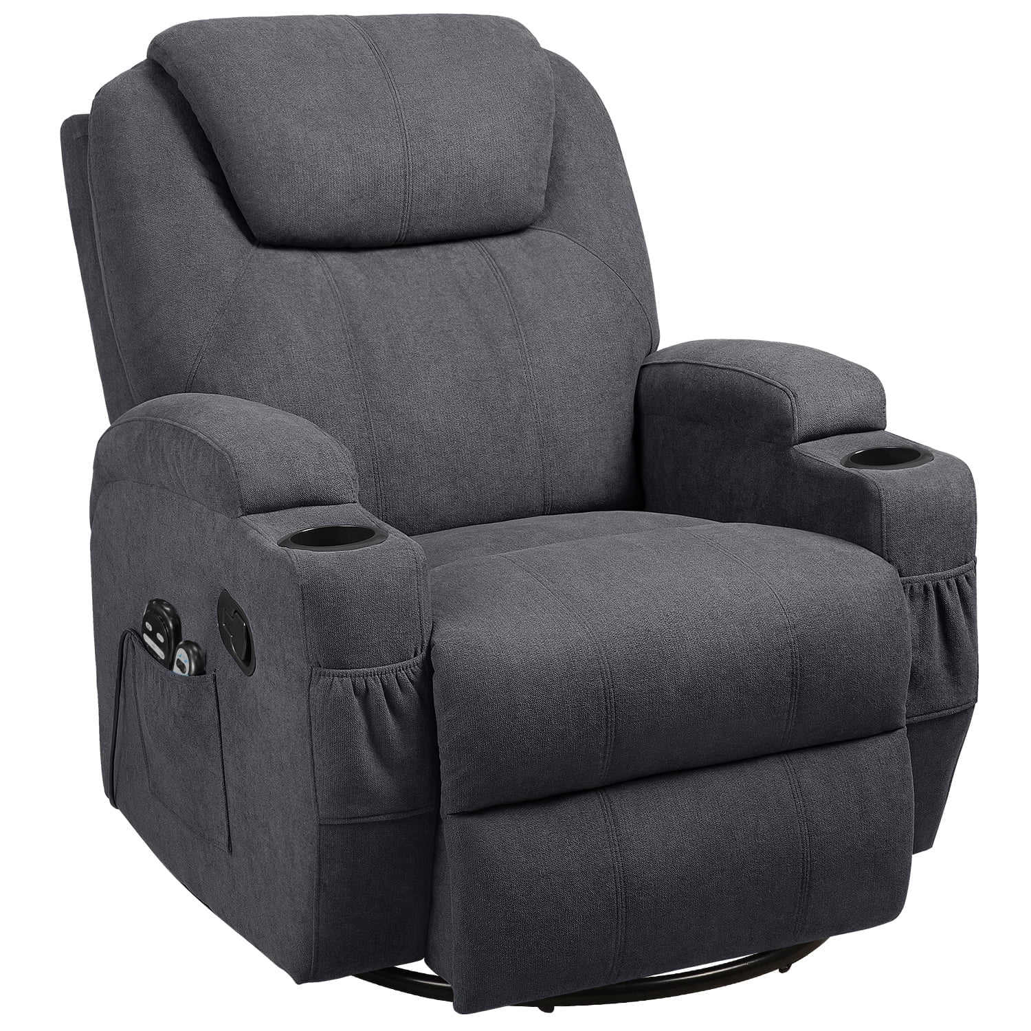Lacoo Swivel Rocker Recliner Massage Chair with Heated Function, Thick ...