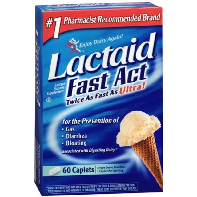 LACTAID Fast Act Caplets 60 Caplets (Pack of 2) - Walmart.com