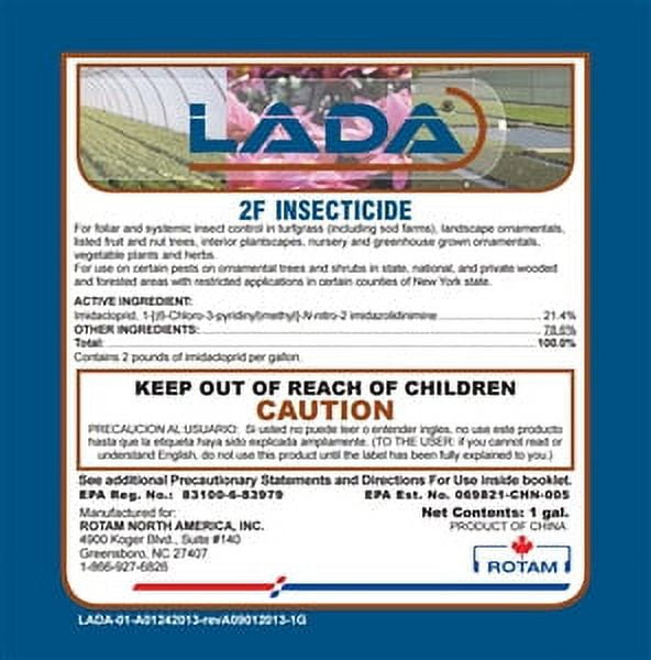 LADA 2F Imidacloprid 21.4% Plant Insect Killer/Disease Stem - Systemic ...