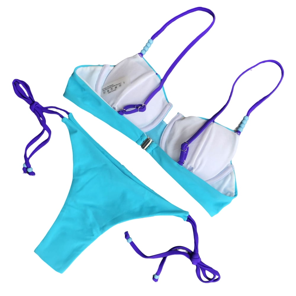 Ladaen Bikini Set Womens Bikini Set Two Piece Color Block Swimsuit