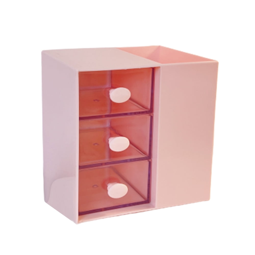 LADAEN Cartoon Pen Pencil Holder Multi Functional Transparent Drawer ...