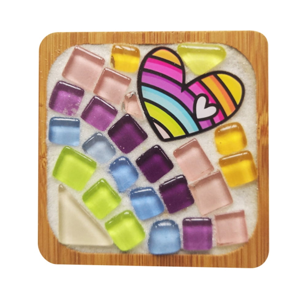 LADAEN DIY Mixed Colors Children Mosaic Base DIY Craft Blank Base Tray ...