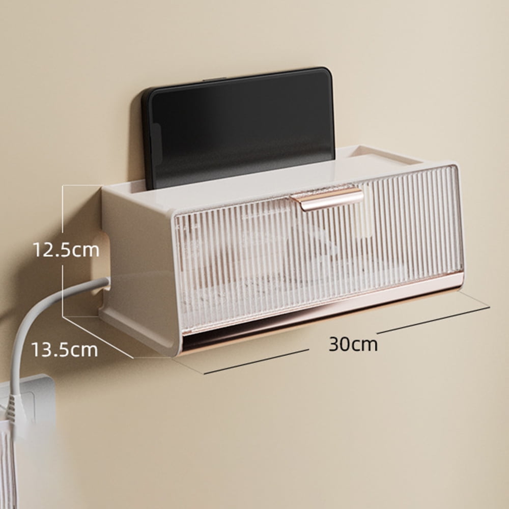 LADAEN Wireless WiFi Router Shelf Storage Box Cable Power Bracket ...