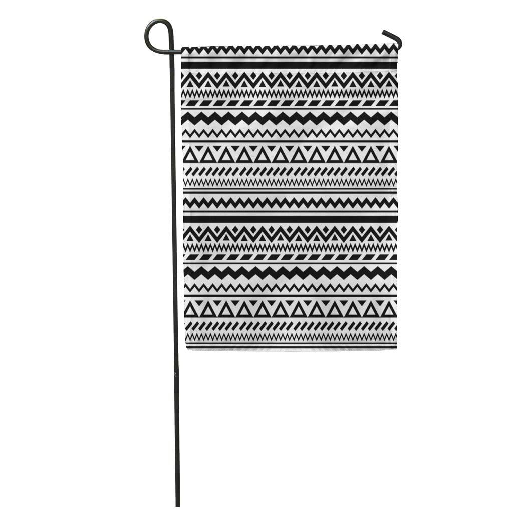 LADDKE Aztec Geometric Ethnic Pattern in Black and White Tribal Mexican ...
